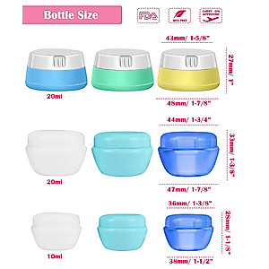 selizo Travel Bottles Containers Silicone and Plastic Cream Jars with TSA Approved Toiletry Case for Toiletries Cosmetic Makeup Body Hand Cream Lotion Shampoo