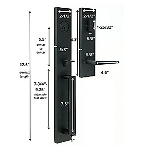 Weslock Xanthis Single Cylinder Entry Handle Set with Philtower Lever (Keyed Handleset, Matte Black)