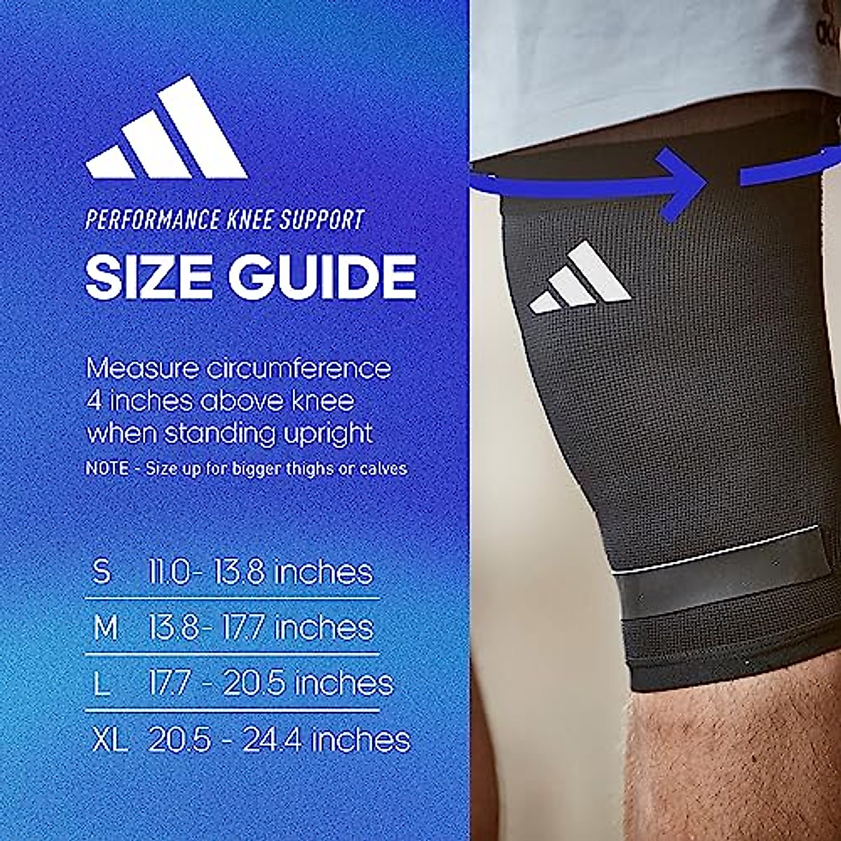 adidas Performance Climacool Knee Support Sleeve - Knee Sleeve for Support, Training, and Competitions - Ergonomic Design, Silicone Grip, Breathable Seamless Design - Black, X-Large