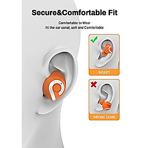 Open Ear Headphones Bluetooth Air Conduction Earphones, 48 Hours Playback with Charging Case, Ear Clips Buds Bluetooth Wreless Earbuds, Open Ear Earbuds for Workout Cycling Running Gym (Orange)