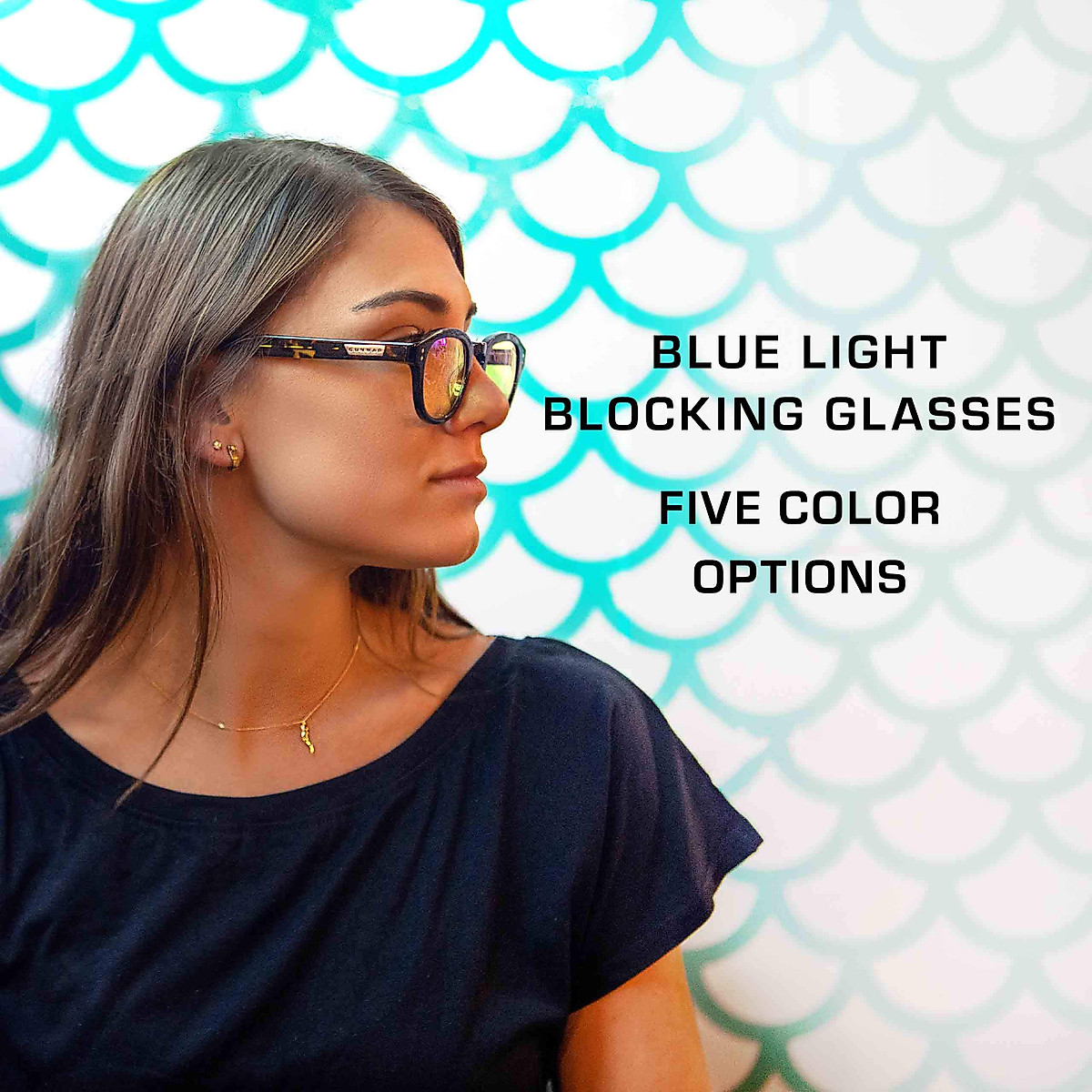 Computer Glasses | Blue Light Blocking Glasses | Emery Tortoise/Onyx by GUNNAR | Patented 35% Blue Light Protection, 100% UV Light, Anti-Reflective, Protect & Reduce Eye Strain & Dryness