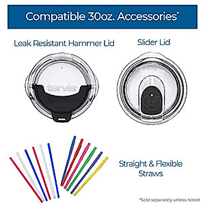 Tervis Anchors & Scallops Pattern Triple Walled Insulated Tumbler Travel Cup Keeps Drinks Cold & Hot, 30oz Legacy, Stainless Steel