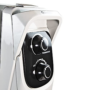 Comfort Zone Oil-Filled Radiator Space Heater, Radiant, Electric, Never Refill, Adjustable Thermostat, Tip-Over Switch & Overheat Protection System, Ideal for Home, Bedroom, & Office, 1,500W, CZ8008N