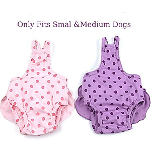 2 Pieces Washable Female Diapers with Suspender Comfort Reusable Doggy Diapers Reusable Puppy Sanitary Panties Dog Underwear Diaper for Small Girl Dogs in Period Heat (Pink&Purple, 3XL)