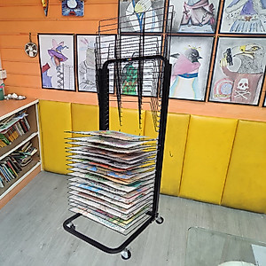 YSCMX Drying Rack, Mobile Classrooms Drying Rack with Wire Shelves for Works of Art Studios and Home Use, Black Powder Coated Finish, Drying & Print Racks (Color : 25-Layer)