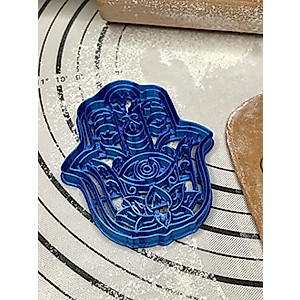 Premium Quality Set of 2 Hamsa Cookie Cutters & Molds 4” inch Produced by 3D Kitchen Art