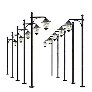 LYM10 10 pcs Model Railway Bulb Lamppost Lamps 6.5cm 2.56inch Street Lgihts HO Scale 12V New