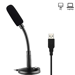 USB Microphone for Computer, Gojiny USB Condenser Microphone 360 Deagree Flexible Goosenecks Microphone for PC Desktop Laptop Meeting Office Recording Podcasting