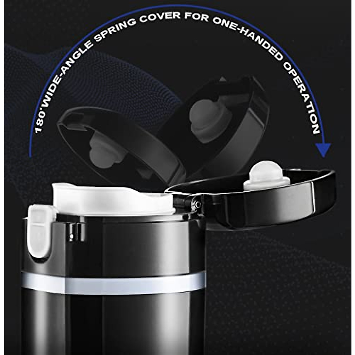 24V/12V Travel Electric Kettle for Car/Truck, 480ml Car Heating Mug with Anti-Spill Lid, Leakproof, 304 Stainless Steel Liner Portable Coffee Tea Cup Up to 100℃ Variable Temp Control Thermos