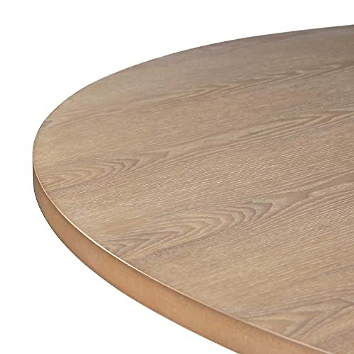 Finch Alfred Round Solid Wood Rustic Dining Table for Farmhouse Kitchen Room Decor, Wooden Trestle Pedestal Base, 46.5" Wide Circular Tabletop, Distressed Beige