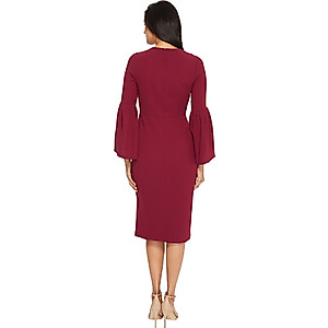 Jill Jill Stuart Women's Bell Sleeve MIDI, Black Currant, 0