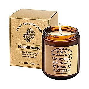 Aromaflare Lavander Scented Candles Dog Memorial Candle Gifts Pet Bereavement Present Sympathy Gift Ideas for Dogs Lovers Friends Familes