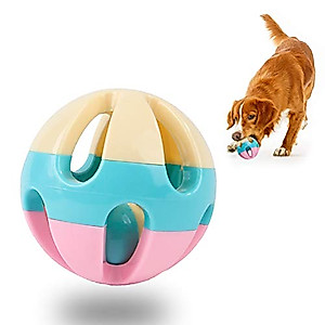 POPETPOP 2Pcs Bird Bell-Dog Ball with Bell Pet Parrot Toy Colorful Birds Ball with Bell for Budgie Cockatiel Rabbit Cat Dog