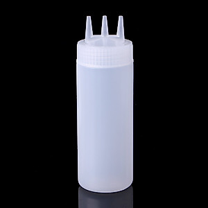 Squeeze Bottle,3 Hole Squeeze Bottle Condiment Dispenser Sauce Vinegar Oil Ketchup Cruet Bin