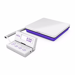 Rollo Shipping Scale for Packages - Digital Shipping Postal Scale (110 Lb Max) - Hold and Tare Functions - Includes AC Adapter and 2X AAA Batteries