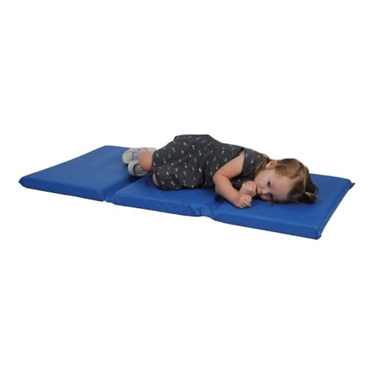 Kaplan Early Learning 3-Fold 2" Thick Mat - Set of 4 Folding Rest Mats with Vinyl Cover