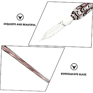 MAGICLULU Glass Signature Pen 2pcs Glass Dip Pen Japan Gifts Quill Pen Set Colored Ink Pens Calligraphy Pen Ink Dip Pen Color Ink Pen Drawing Pen Office Stationery Dip in Water Black Brush