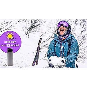 QOMOLANGMA Water Bottle Wide Mouth Lid Stainless Steel Water Bottle with Vacuum Insulated Double Wall 32oz