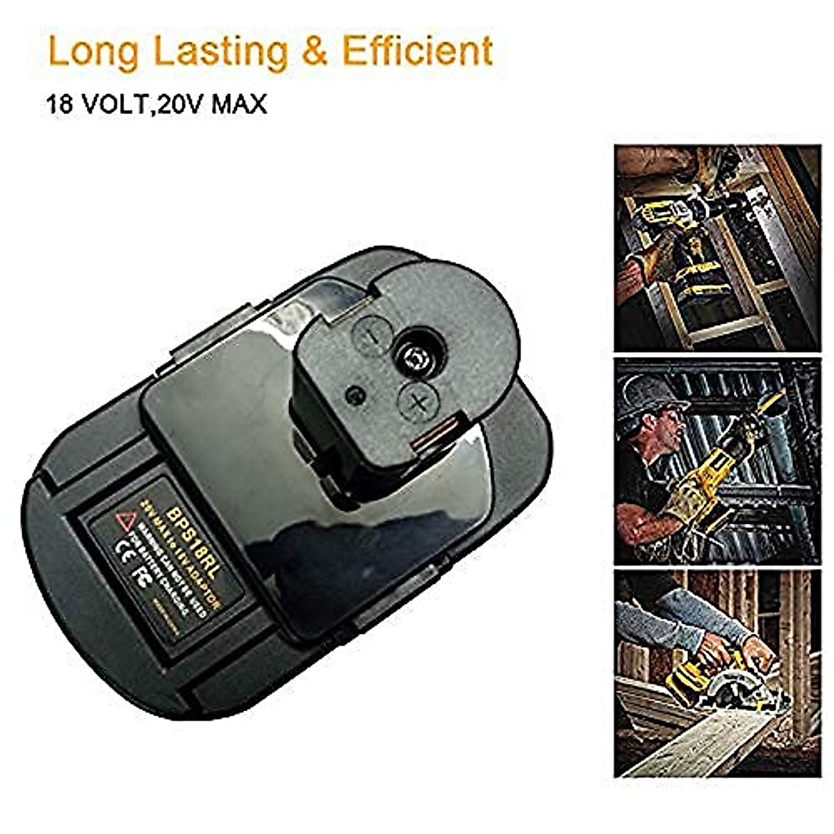 AuthFrank BPS18RL Battery Adapter for Black&Decker for Porter Cable for Stanley 20V Lithium Battery for Ryobi 18V P108 Battery