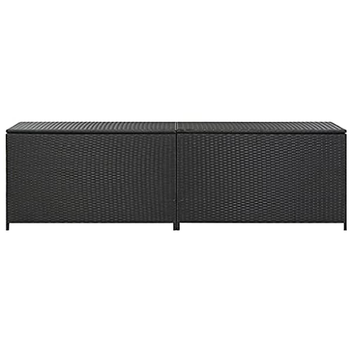 BIGBARLEY Outdoor Storage Box for Food Deliveries, Patio Tools,Outdoor Cushions & Pillows, Garden Supplies, Pet Stuff and Pool Accessories, Poly Rattan 78.7"x19.6"x23.6" Black