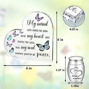Small Urns for Human Ashes Butterfly Sympathy Gifts Mini Keepsake Urn for Ashes Acrylic Memorial Gifts for Loss of Mother