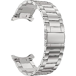 Alimingyan Titanium Watch Band for Samsung Galaxy Watch 5 no Gap Metal Strap Band, Galaxy Watch 5 4 40mm 44mm 45mm Titanium Band (Silver)