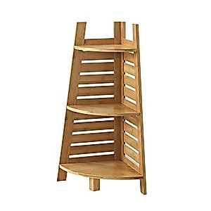 Linon Bracken Bamboo Corner Shelf Natural Bamboo