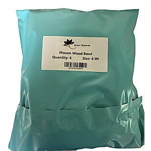 Grace Natural Wooden woven salad bowl, set of 6 Snack bowls 6 inch inch, Party size, Fruit bowl by Grace natural wood bowl, Premium quality, All Natural