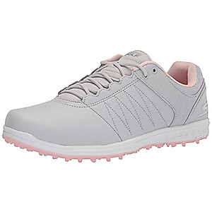 Skechers womens Pivot Spikeless Golf Shoe, Light Gray/Pink, 8.5 US
