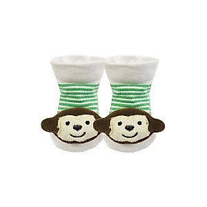 Bowbear Adorable Baby 6 Pair Non-Skid Puffy Animal Face Bootie Socks