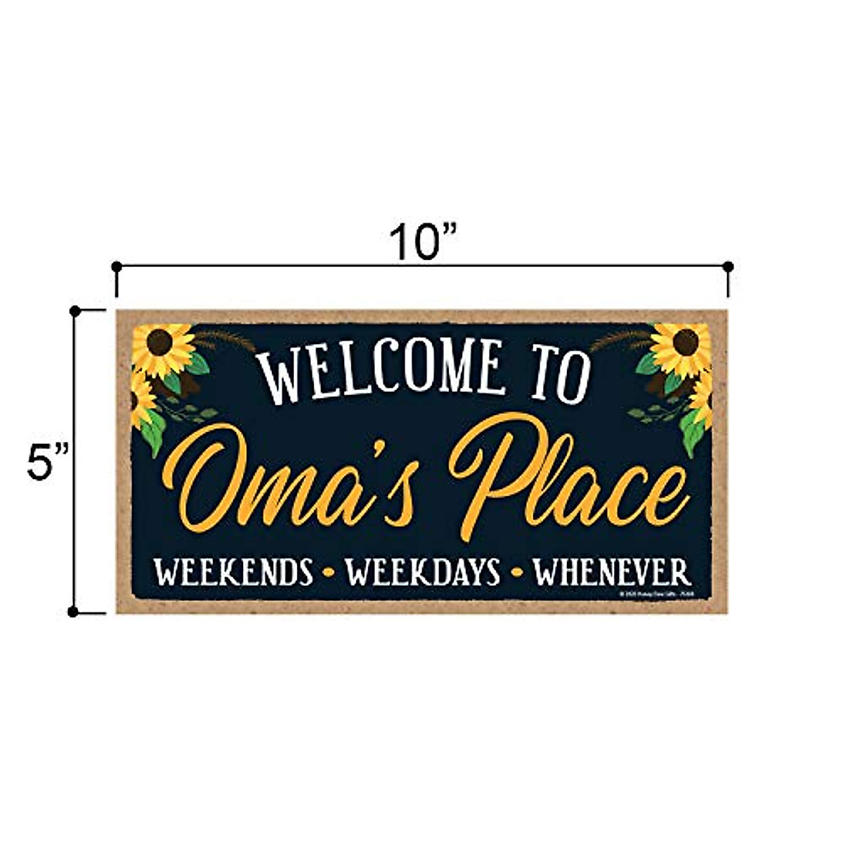 Honey Dew Gifts, Welcome to Oma’s Place, Wooden Home Decor for Grandma, Hanging Decorative Wall Sign, 5 Inches by 10 Inches