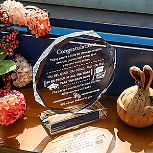 Movdyka Graduation Gifts for Her Him Cool, High School College 2023 Graduation Gifts for Her, Congratulations Inspirational Glass Keepsake for Masters PHD Degree