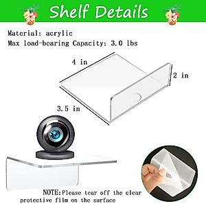 Acrylic Small Adhesive Wall Shelves, 3-Ledges Small Floating Shelf, 4-Inch Floating Shelves Pop Shelves Hanging Display 1256 0