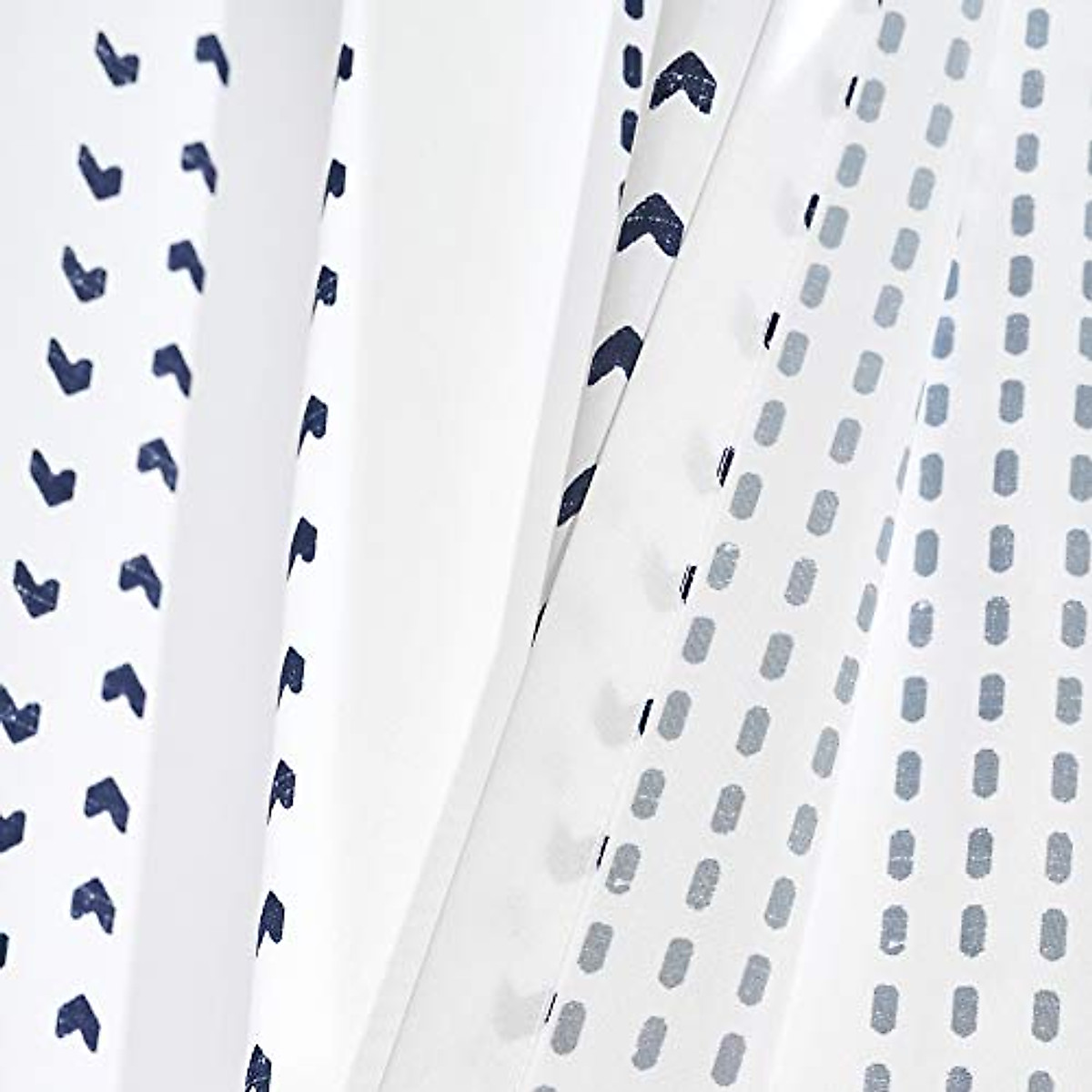 Lush Decor Hygge Stripe Window Curtain Panel Pair, 95" Long x 52" Wide, Navy & White