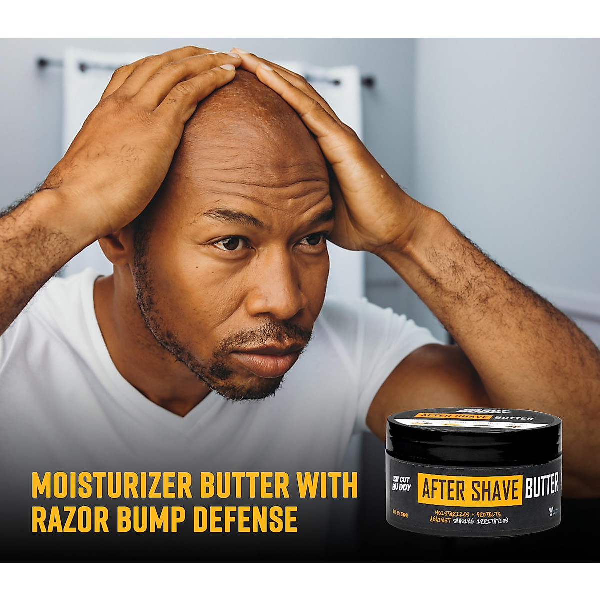 The Cut Buddy After Shave Butter for Men & Women, Moisturizer with Shaving Razor Bump Defense, Witch Hazel, Shea Butter, Ginger & Willow Bark, 8 Fl Oz
