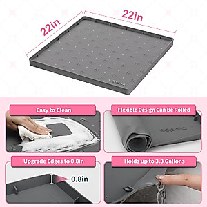 Sdpeia Under Sink Mat for [22" x 22"] Cabinet, Upgraded Silicone Waterproof Mat Kitchen Cabinet Liner Cabinet Protector Kitchen Organizers and Storage