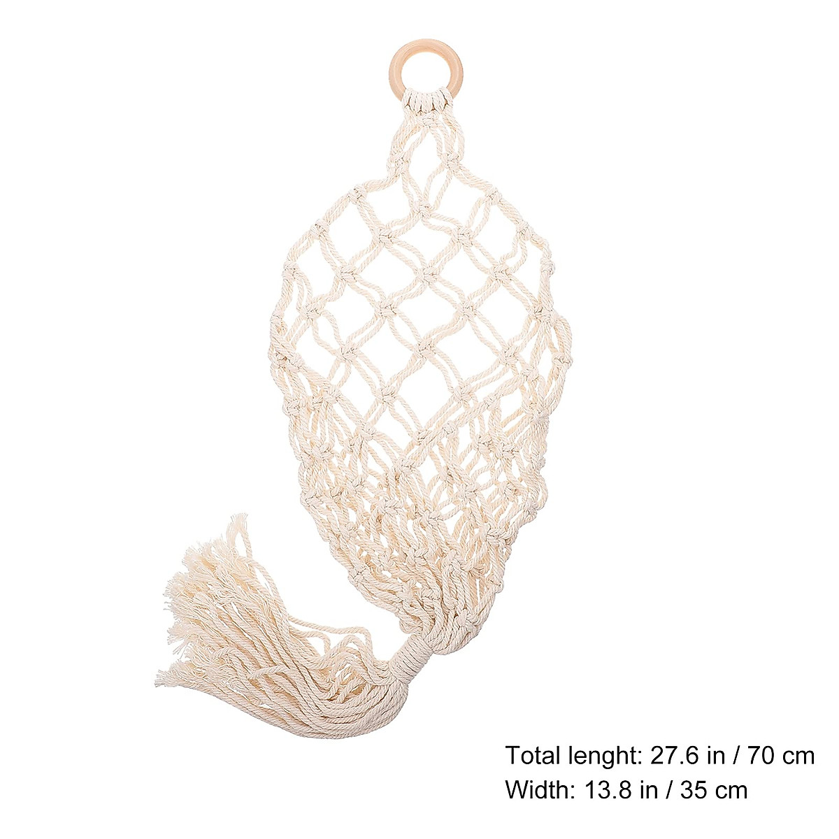 Cabilock 1pc Cotton Rope Hanging Basket Storage Basket Macrame Hanging Planter Space Saving Fruit Hanging Wall Basket Macrame Fruit Hammock Storage Mesh Bags Pendant Shopping Potato Wood