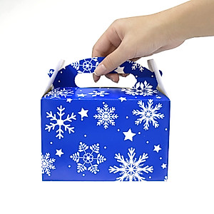 Christmas Party Supplies Boxes 12 PCS Snowflake Treat Boxes for Christmas Holiday Christmas Party Favors, Party Favor Candy Cookies Boxes