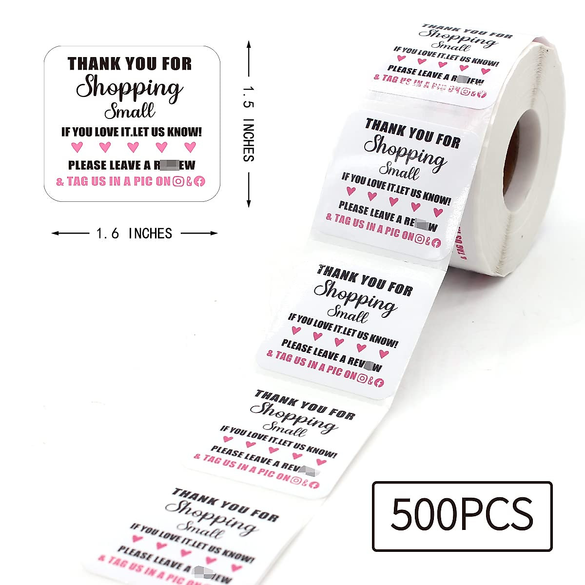 Littlefa If You Love it Let Me Know Stickers,Thank You for Your Order Sticker,Cute Small Business Envelopes Seal Stickers,Leave a Review Sticker for Business Packaging 500 PCS