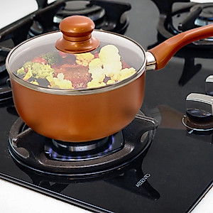 Better Chef SP5, 1.5 QUART NON-STICK SAUCE PAN WITH GLASS LID - COPPER COLOR