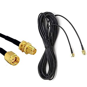10ft WiFi Antenna Extension Cable RG174 RP-SMA Coaxial Cable Low Loss for Wireless LAN Router Bridge External Antenna Equipment