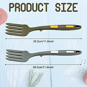2pcs Silicone Flexible Forks, Large Silicone Cooking Fork Heat Resistant, Multifunctional Nonstick Blending Fork for Cooking Utensil for Kitchen Stir Mix Mash (Gray Green, Dark Green)