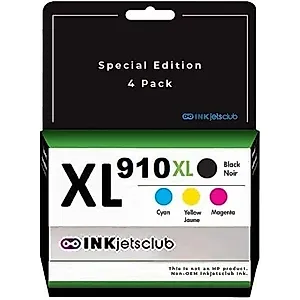 HP 910XL 4 Pack Compatible Ink Cartridge Replacement for High Yield Cartridges. Works for HP OfficeJet Pro 8028 8035 8022 8024 8025 Printers