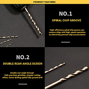 XLCMSY Cobalt Drill Bit Set, M35 HSS Metric Straight Shank Twist Drill Heat Resistant Metal Drill Bits for Hard Metal, Stainless Steel, Hardened Steel, Cast Iron and Wood, 1.5-6.5mm (13 Pcs)