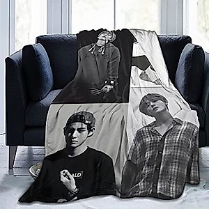 Throw Blanket Kim Taehyung Soft Fleece Blanket for Bed Sofa Couch Office Travelling Lightweight Soft Flannel Blankets for Home …