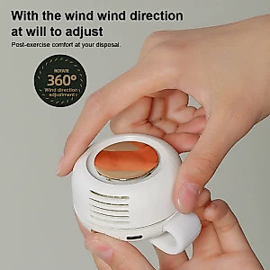 2023 New Small Whirlwind Clip Waist Neck Fan - Portable Rechargeable Fan, Small but Powerful, Quiet 3 Speeds Hands-Free Waist Clip Fan, 2 in 1 Waist Clip Bladeless Fan for Better Cooling (White)
