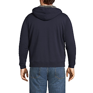 Lands' End Men s Serious Sweats Full Zip Sherpa Hoodie Radiant Navy Tall Large