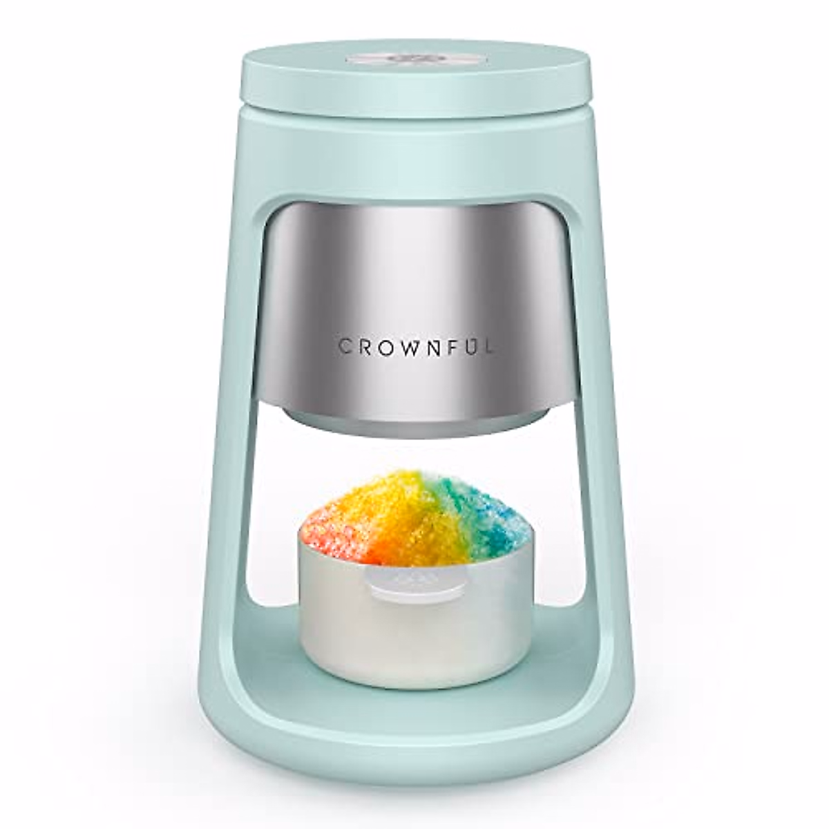 CROWNFUL Shaved Ice Machine Snow Cone Machine, 2 Ice Cups with Lids, Ice Shaver Machine for Snow Cones, Snowballs, Frozen Cocktails and More, Easy to DIY with Snow Cone Syrup at Home