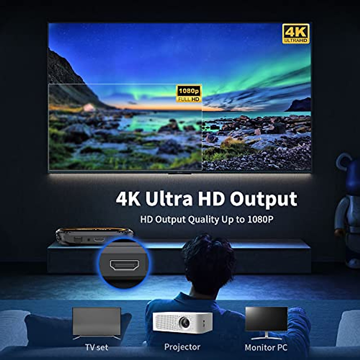 Retro Game Console with Built in 48,214 Games, S905X4 Chip Super Console, Video Game Console Preload 77 Emulators, Game System Compatible with MAME/ATARI/SEGA/PS1/PSP, All in One Emulator Console