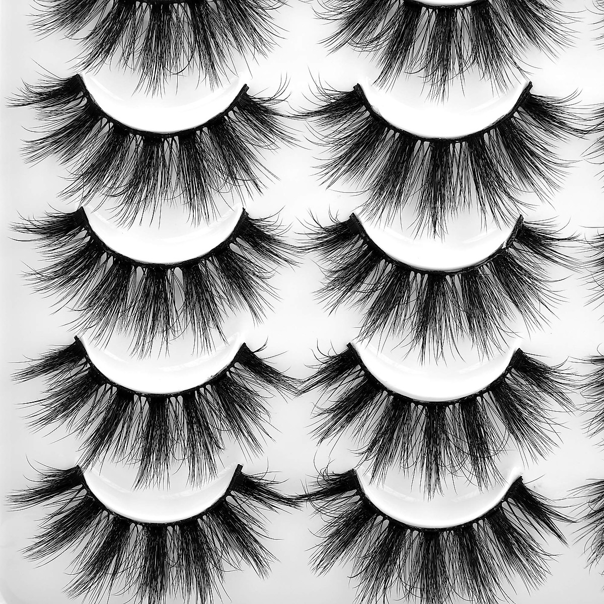 Lanflower Fake Eyelashes Natural Look Dramatic 3D Lashes Pack Faux Mink 20 Pairs 4 Styles